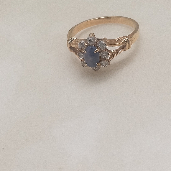 Merlite | Jewelry | Merlite Rare Blue Chalcedony White Zircon Ring ...